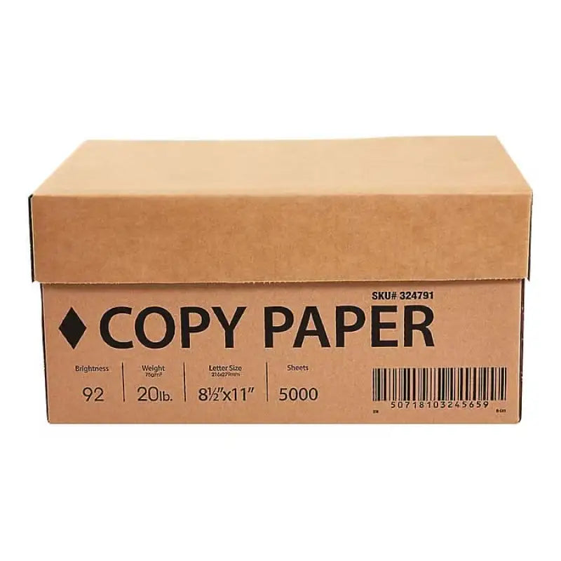 Copy Paper 20 lbs. 8.5" x 11" White 5000 Sheets/Carton