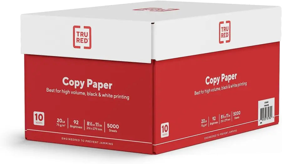 Copy Paper TRU RED 8.5" x 11" 20 lbs 500 Sheets/Ream