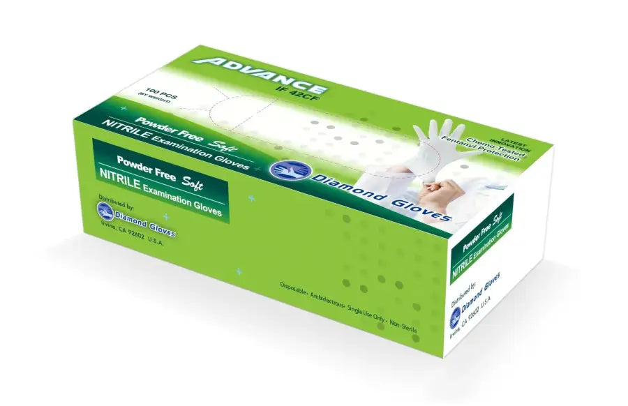 White Disposable Gloves Diamond - Nitrile Exam Gloves